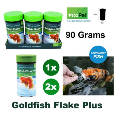 Goldfish KOI Aquarium & Pond Flakes Fish Food Bulk Flake Feed 90grams ...