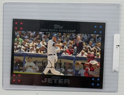 2007 Topps Derek Jeter Mickey Mantle George Bush in Background #40 HOF ...