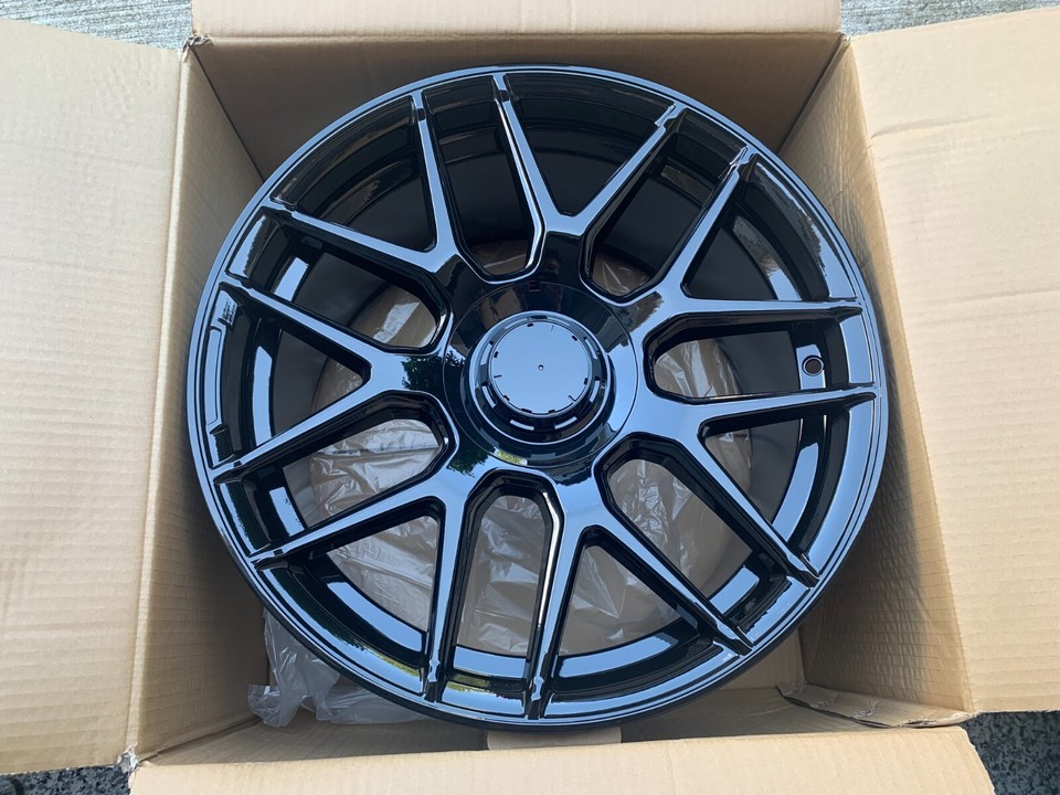 18" STAGGERED GLOSS Black AMG Rims Wheel Mercedes Benz C300 E350 S550 ...