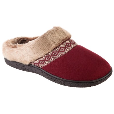 Isotoner Women's Eco-Comfort Memory Foam Faux Fur Erica Hoodback ...
