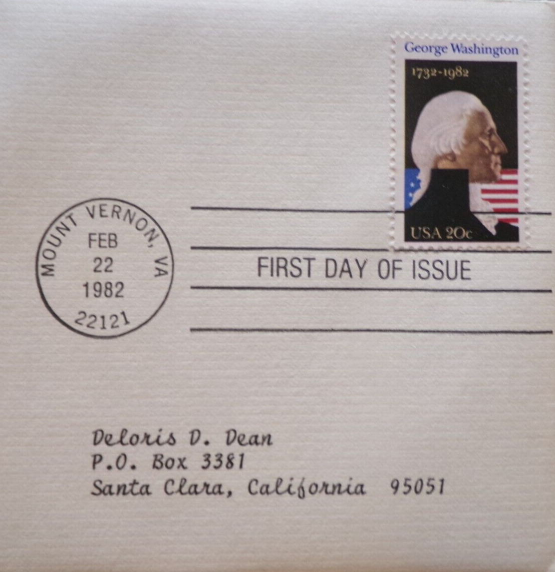 USPS GEORGE WASHINGTON 250TH ANNIVERSARY OF BIRTH FIRST DAY OF ISSUE ...