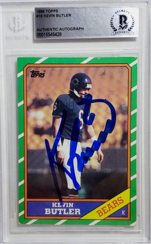 1986 Topps #18 Kevin Butler Signed Rookie Card Autograph RC Auto BGS ...