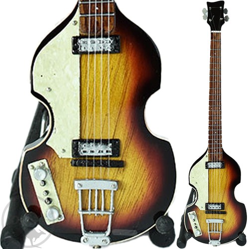 The Beatles Left-Handed Hofner Bass Miniature Guitar 25cm Collectible ...