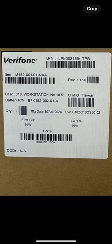 Verifone M182-001-01-NAA C18 Workstation Terminal 18.5" Touchscreen ...
