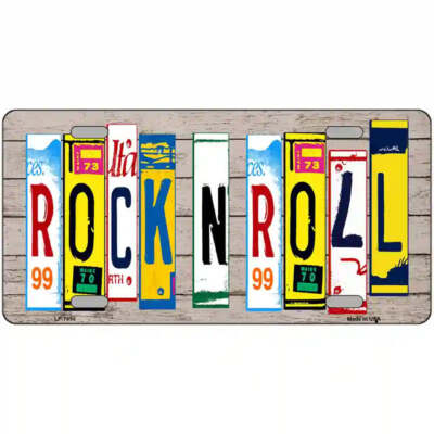 Rock N Roll Wood License Plate Art Novelty Metal License Plate | eBay