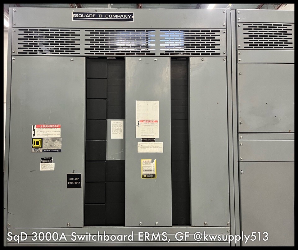 Square D QED 3000A Switchboard 480V 3P/4W with 1600/2000A Sections ERMS ...