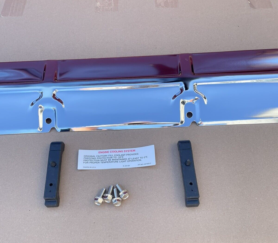 CHROME 68-77 Chevelle Radiator Top Panel Support repro + cooling decal ...