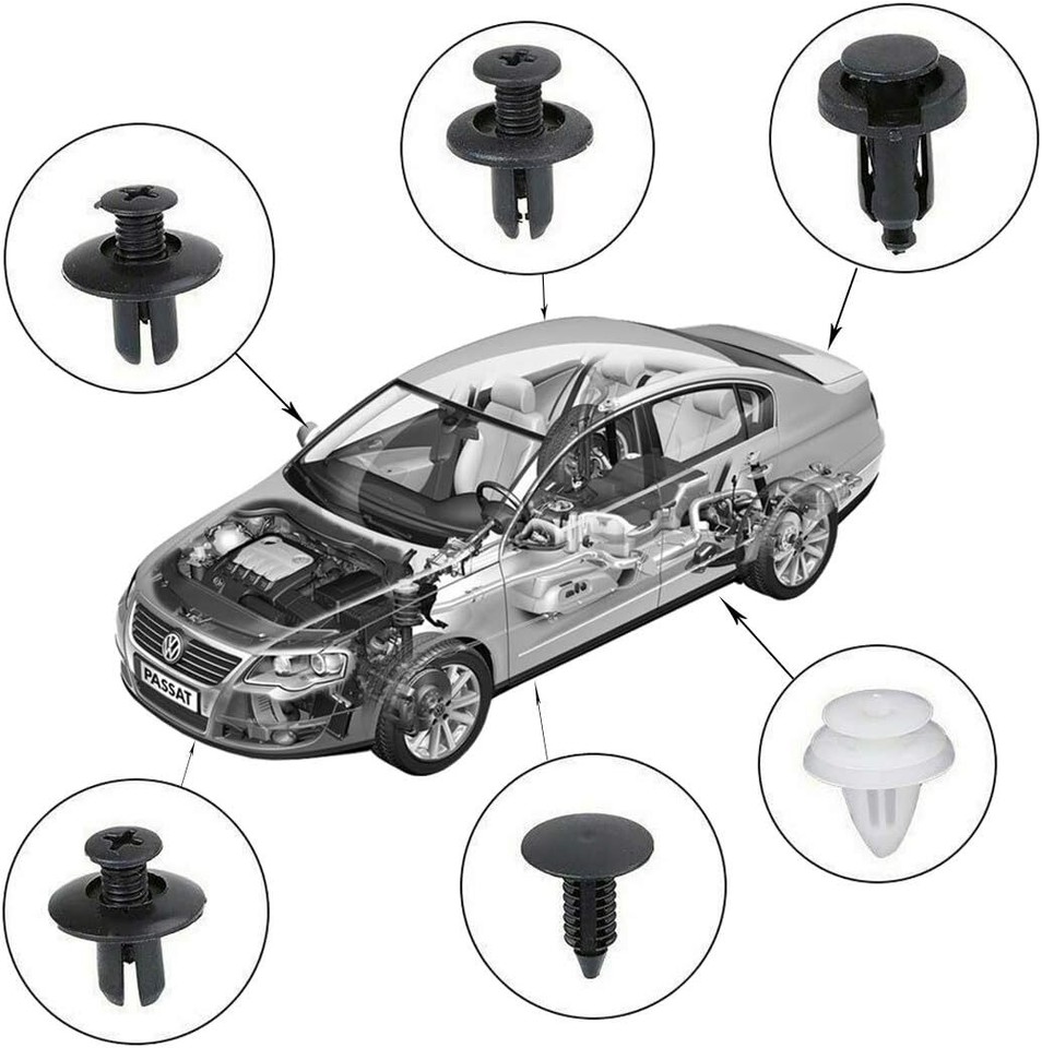 100pcs Car Body Plastic Trim Retainer Fastener Clips Push Pin Fender ...