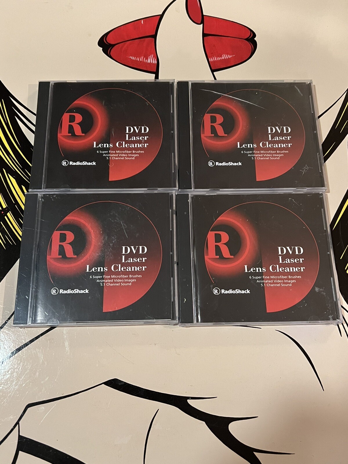 Radio Shack CD/DVD Laser Lens Cleaner LOT OF 4 Microfiber Brushes BRAND ...