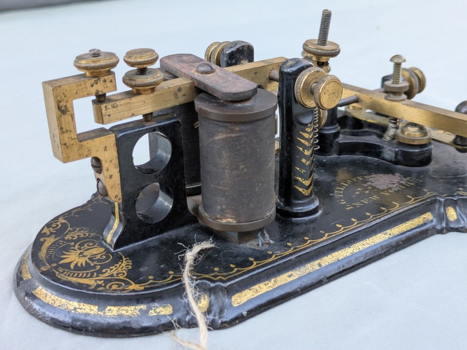 1870s L G Tillotson Private Line Telegraph Key Set Brass Iron Antique ...