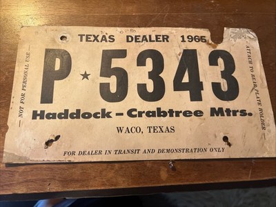 1965 Cardboard Texas Dealer Paper Plates Waco Texas Haddock-Crabtree | eBay