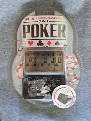 RecZone Mega Screen 7 In 1 Poker Electronic Hand Held Game New & Sealed ...