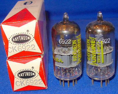 NOS NIB Matched Pair Amperex 6922 Tubes Branded For Raytheon 1961 Dates ...