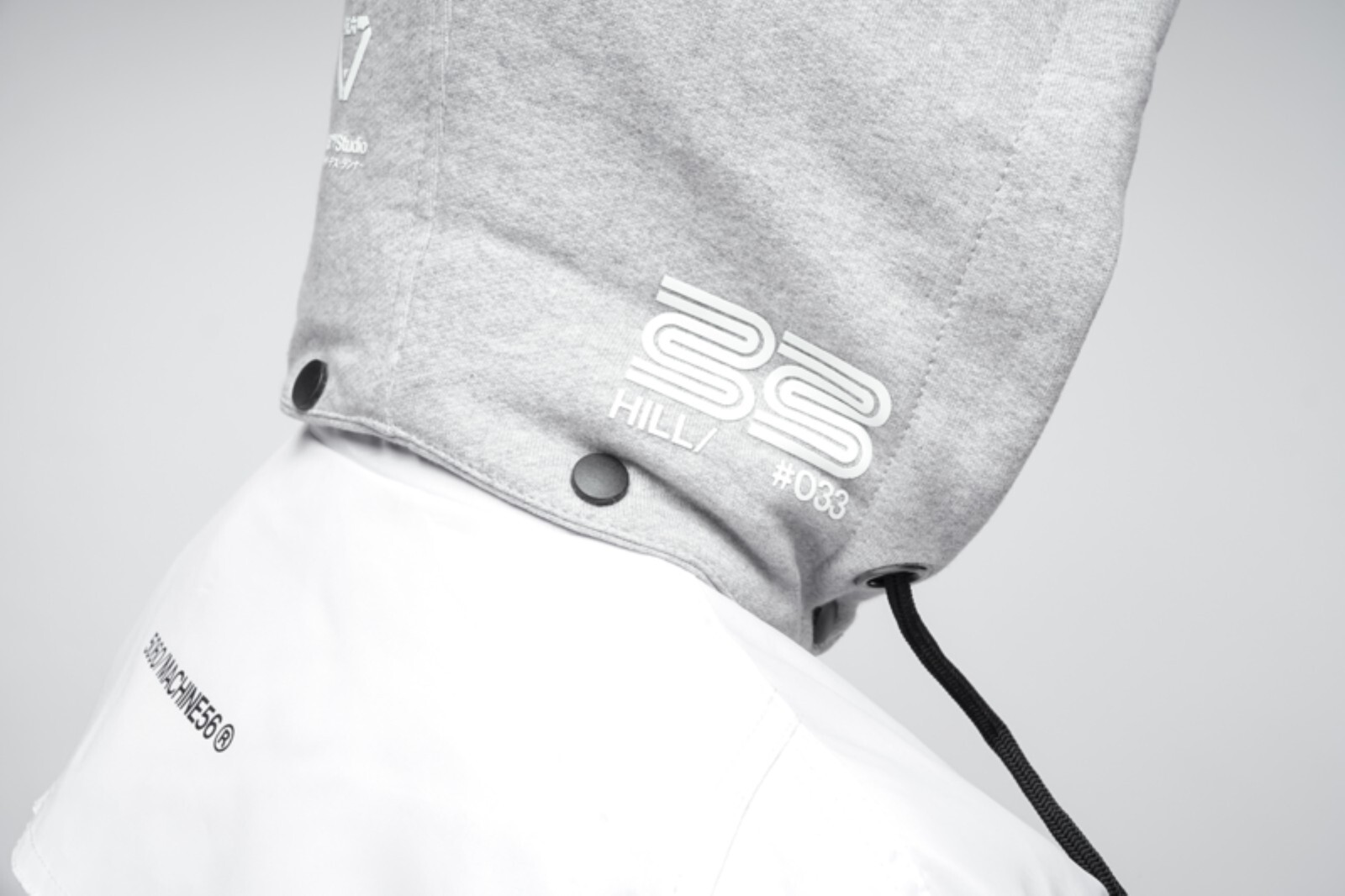 Men's White Jacket Hoodie Bomber School Full Zip Machine56 MS-2 BOMBER ...
