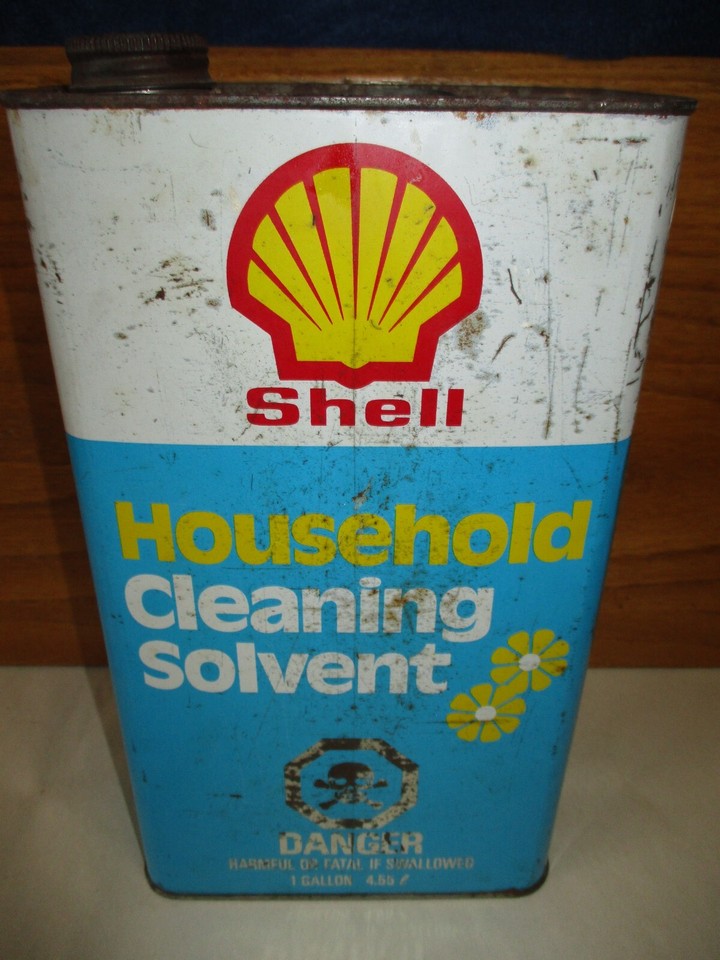 Vintage SHELL Household Cleaning Solvent Oil Can Tin 1 Gallon : CANADA ...