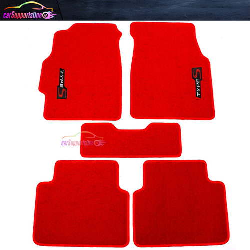 Fit 94-01 Acura Integra Red Nylon Floor Mats Carpets Non-slip 5PCS SET ...
