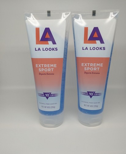 2 Pack Hair Styling Gel LA LOOKS Extreme SPORT Level 10 Hold 8 oz each ...