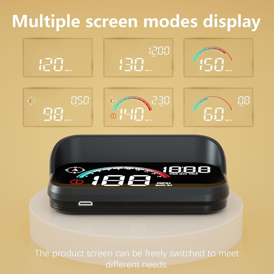 Speedometer Projector Digital GPS Speed Overspeed Heads Up Display Car ...