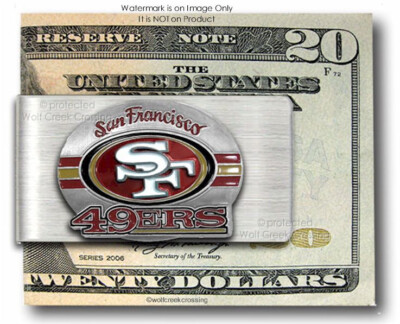 SAN FRANCISCO 49ERS MONEY CLIP STAINLESS STEEL LARGE FOOTBALL NFL ...
