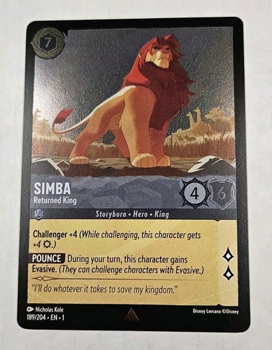Cold Foil Simba - Returned King 189/204 - Rare - The First Chapter ...