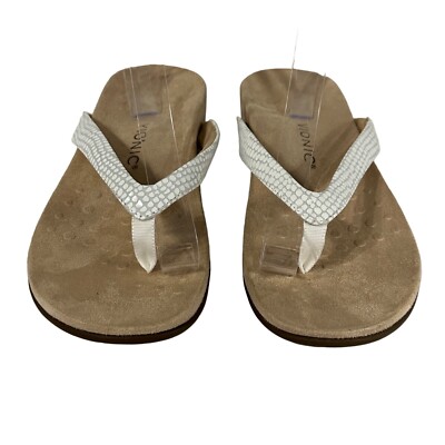 Vionic Dillon women’s size 10 white orthotic toe post flip flops | eBay