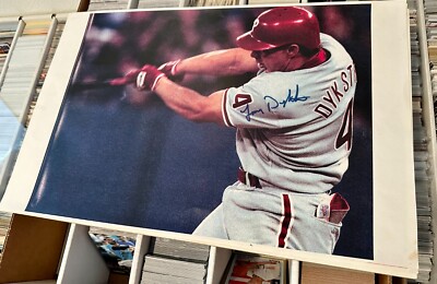 Lenny Dykstra NAILS RARE autograph 17X11 paper photo MLB Philadelphia ...