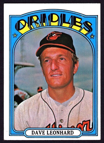 1972 Topps #527 Dave Leonhard - Baltimore Orioles (wrinkle) - EX ...