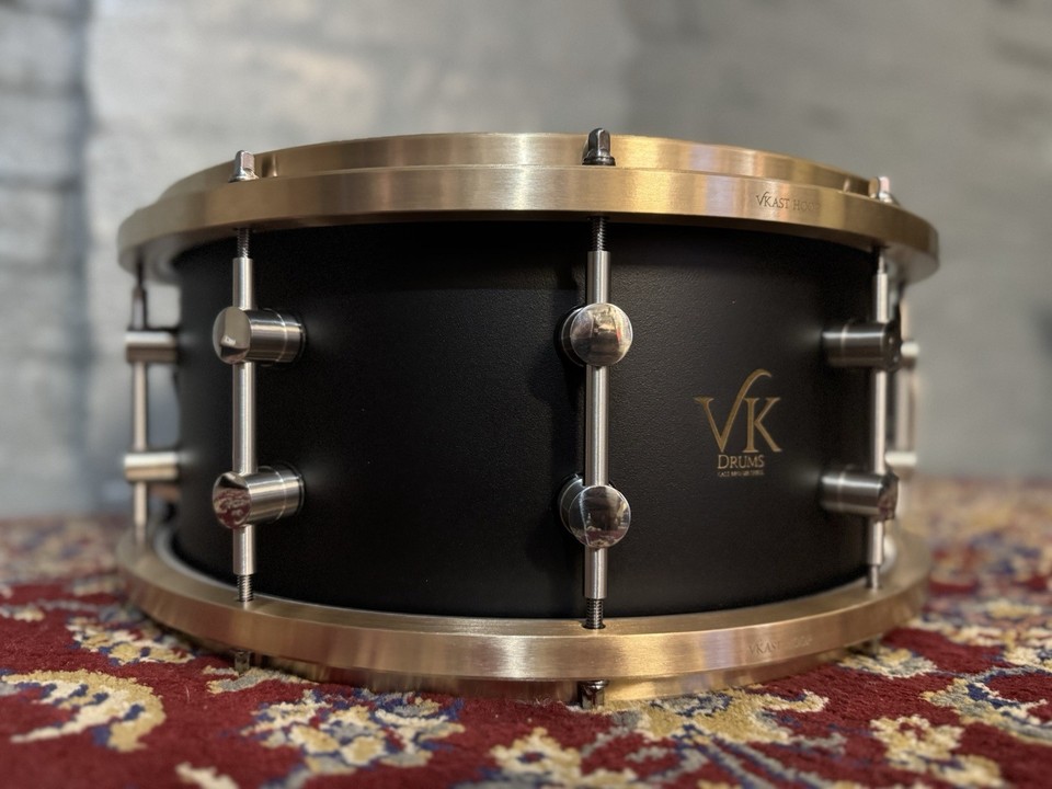 VK Drums Textured Black Cast Bronze 14x6.5” Snare Drum | eBay UK