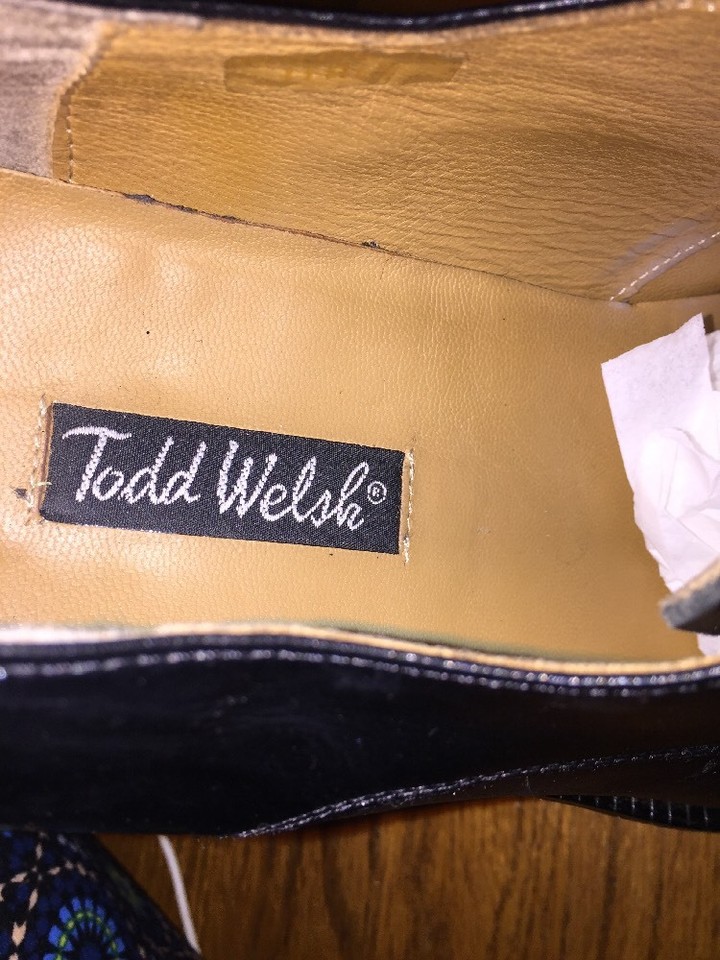 TODD WELSH Polished LEATHER DRESS OXFORDS Shoes MENS SIZE 12 MADE IN ...