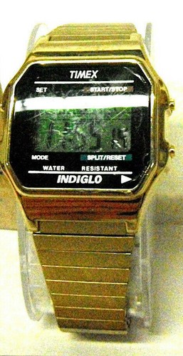 2009 Timex Watch For Men Indiglo Night Light Chrono Alarm Timer Gold WR ...