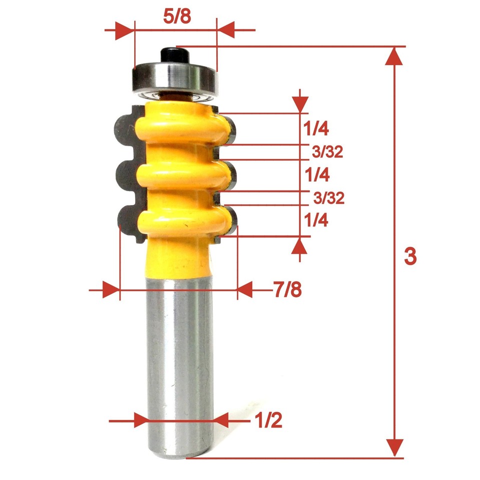 1 pc 1/2" Shank with 1/8" Radius Triple Flute Router Bit S | eBay