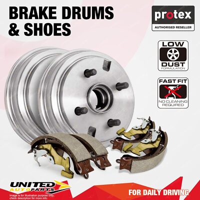 Rear Protex Brake Drums + Shoes for Proton S16 BT 1.3L 1.6L 04/2010 ...