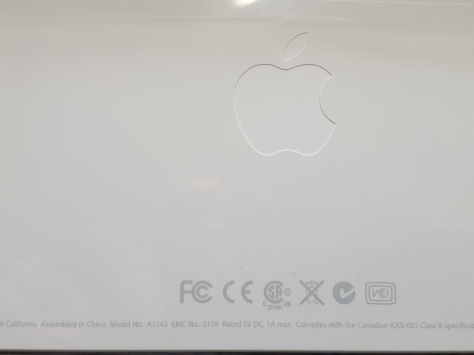 New Apple A1242 Wired USB Aluminum Keyboard 2 USB Ports MB869LL/A ...