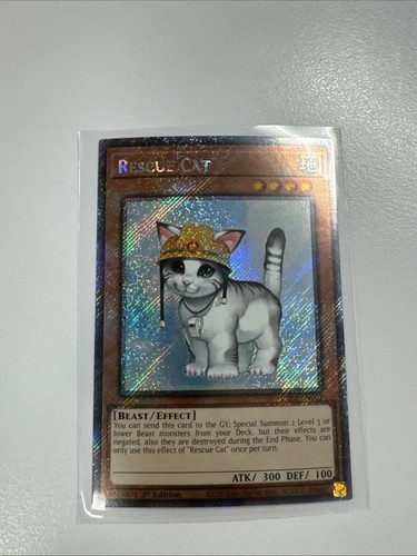 Rescue Cat (Platinum Secret Rare) RA02-EN001 25th Anniversary Rarity ...