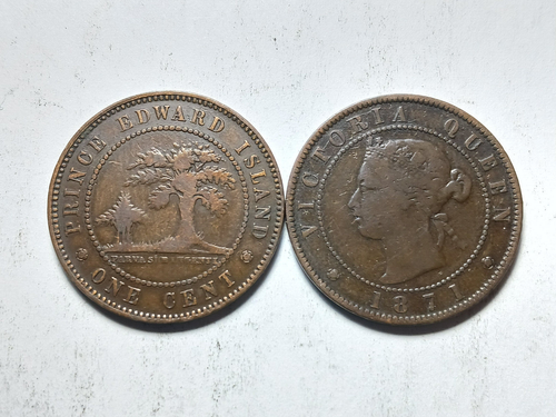 1871 PEI One Cent - Victoria - Bronze - Prince Edward Island - Pre ...