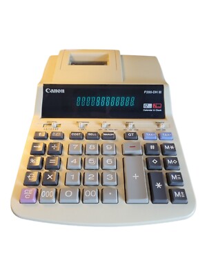 Canon P200-DH III Desktop Printing Calculator adding machine AC powered ...