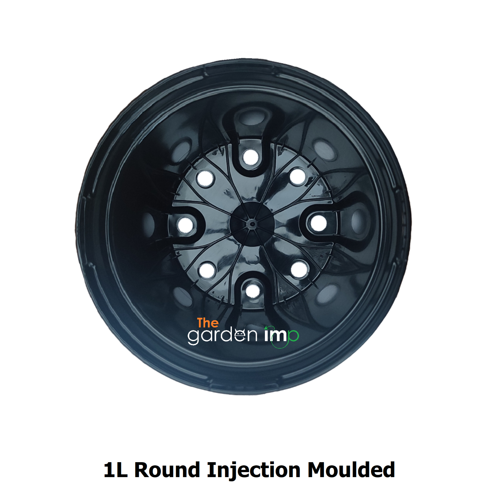 1 Litre Plant Pots Strong Duty Black Plastic 13cm Round Nursery Planter ...