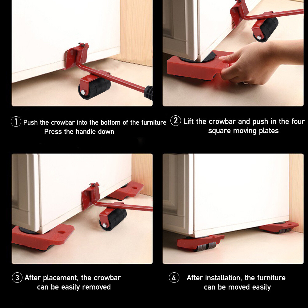 Moving Heavy Objects Lifting Pulley Furniture Mover Transporter Jack ...