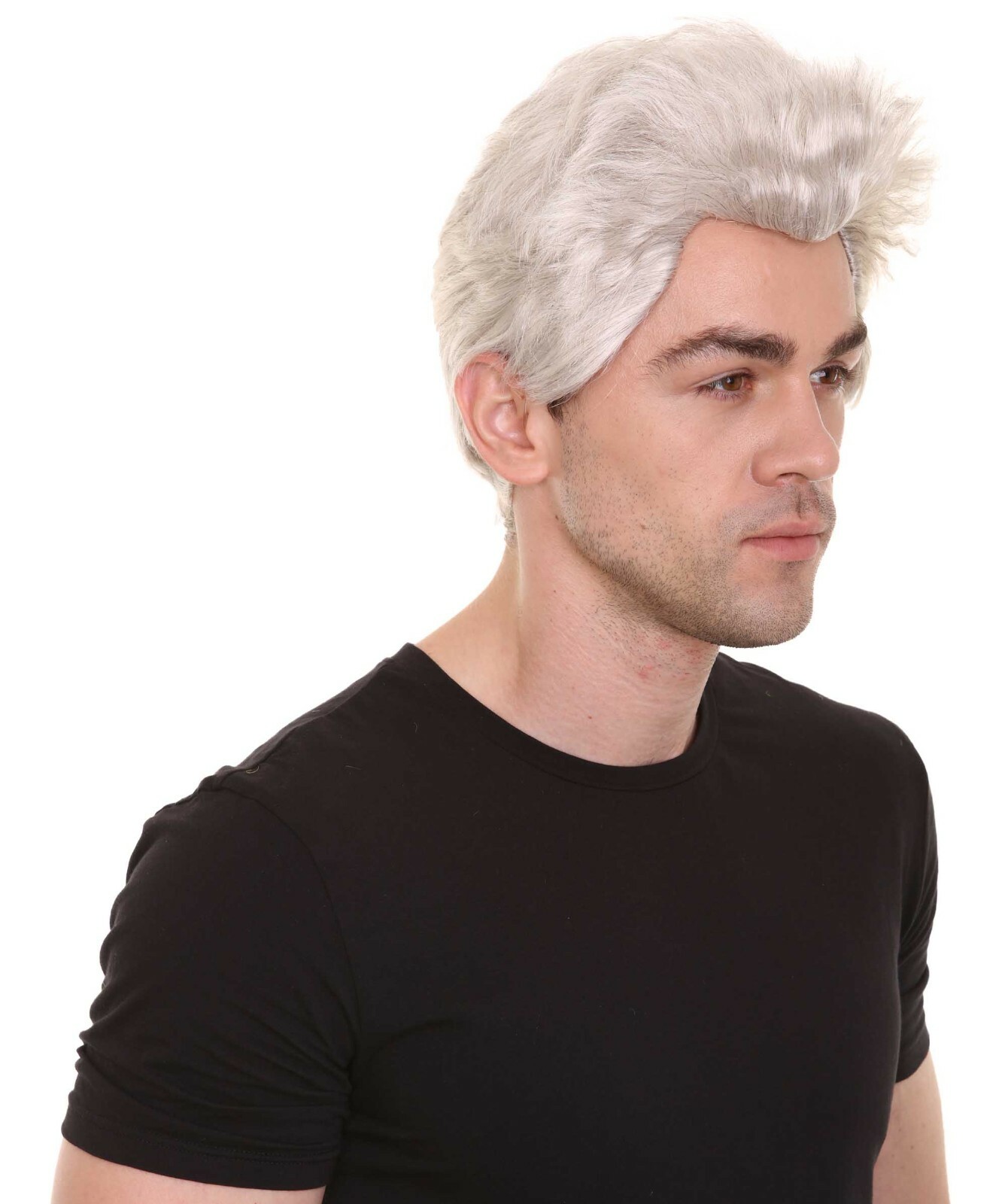 Men White Short Slicked-back Wig Cosplay The Terminator Halloween Party ...