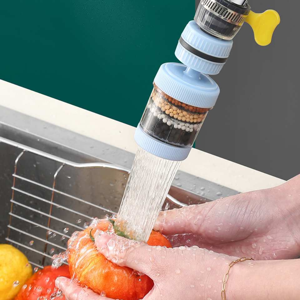 Washable Faucet Filter 6-layer Faucet Extenders Tap Water Filter Nozzle ...