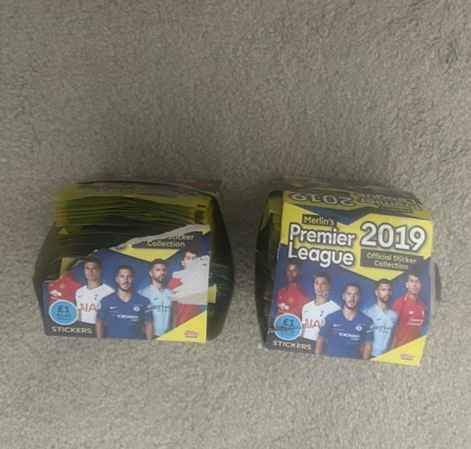 Merlin/Topps Premier League 2019 Sticker Packs - 100 Total With Box ...