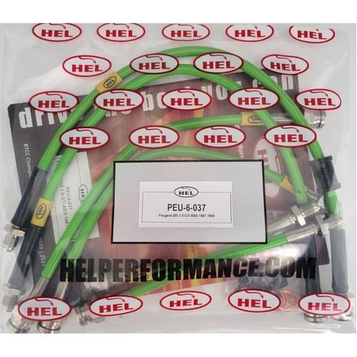 HEL PERFORMANCE PEUGEOT 205 1.9 GTI ABS S/STEEL BRAIDED BRAKE LINES ...