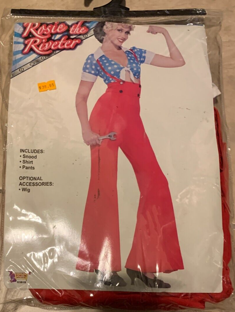 Rosie the Riveter Shirt & Bell Bottom Pants Costume NEW Women 1 size up ...