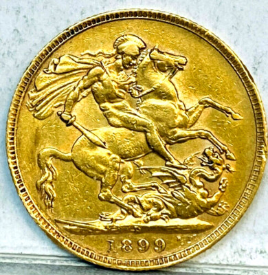 AUSTRALIA 1899 P GOLD PERTH SOVEREIGN LOW MINT KEY DATE HIGH GRADE RARE ...
