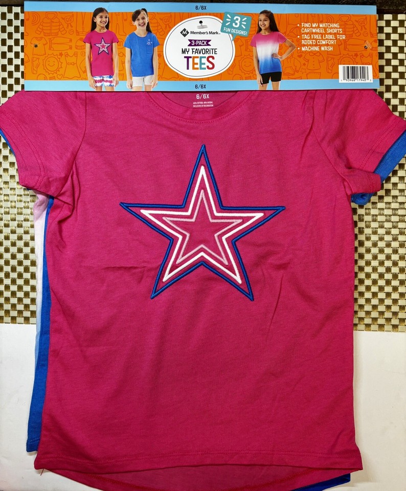 Girls Size 6/6X Member's Mark 3-Pack My Favorite Tees | eBay