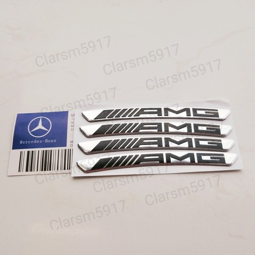 4 PCs For 3D AMG Emblem Badge Sport Wheel Wheels Rim Sticker Decal ...