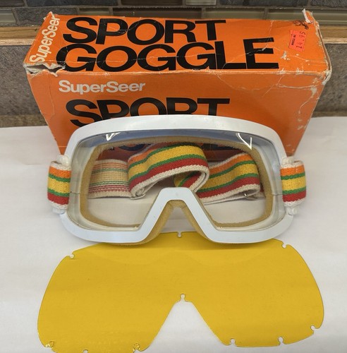 Vintage Superseer Sport Goggles White With Tinted Lens | eBay