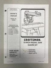 Craftsman 10" Radial Arm Saw Guard Kit 509346 X48828629d002 for sale ...