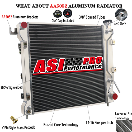 3 Row Aluminum Radiator For 1997-1999&1998 Dodge Dakota Durango 3.9,5 ...