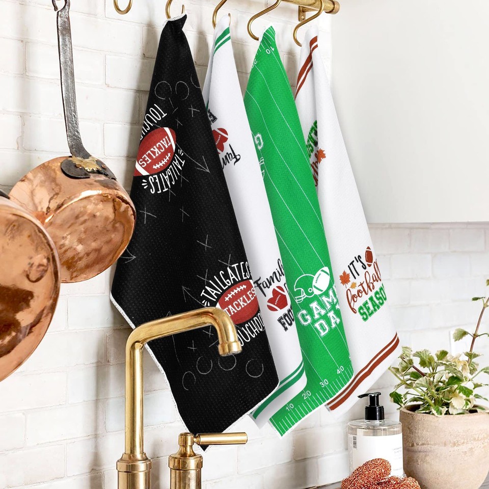 Football Kitchen Decorative Towels Dish Towels Tea Towels Set of 4 15.7 ...